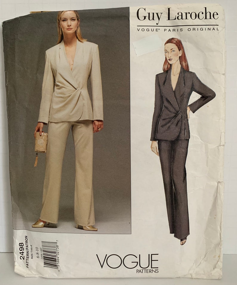 Vogue 2498 Paris Original Guy Laroche Misses Wrap Jacket & | Etsy