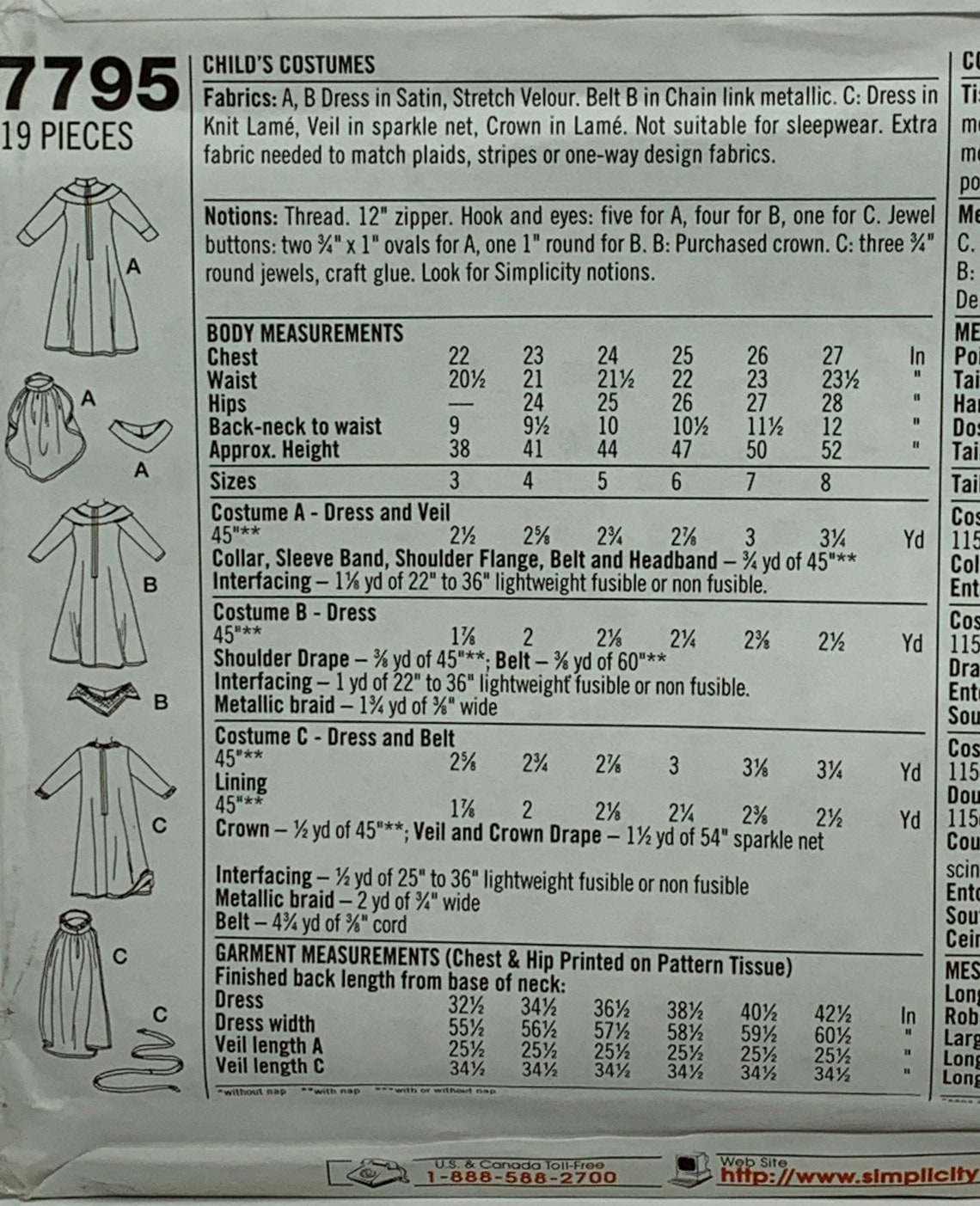 Girls Toddlers Princess Queen Bride Halloween Costume Sewing Pattern ...