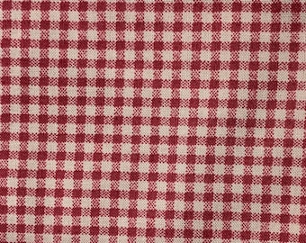 Burgundy Check Fabric - Etsy