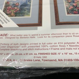 VTG Rose Colonnade Floral Counted Cross Stitch Kit Set of 2 - Etsy