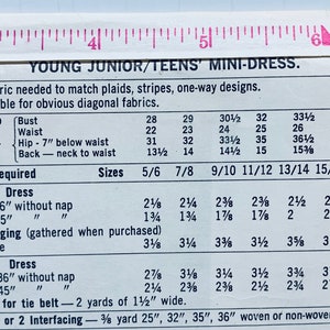 Misses Vintage 1970s Mini Dress Sewing Pattern Simplicity 8806 Junior ...
