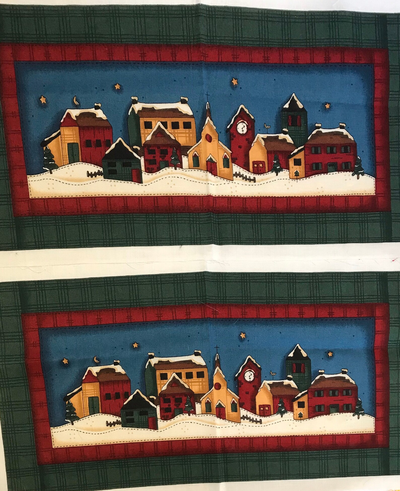 Snowy Christmas Holiday Fabric Pillow Panels Lot of 2 Each 7 X - Etsy