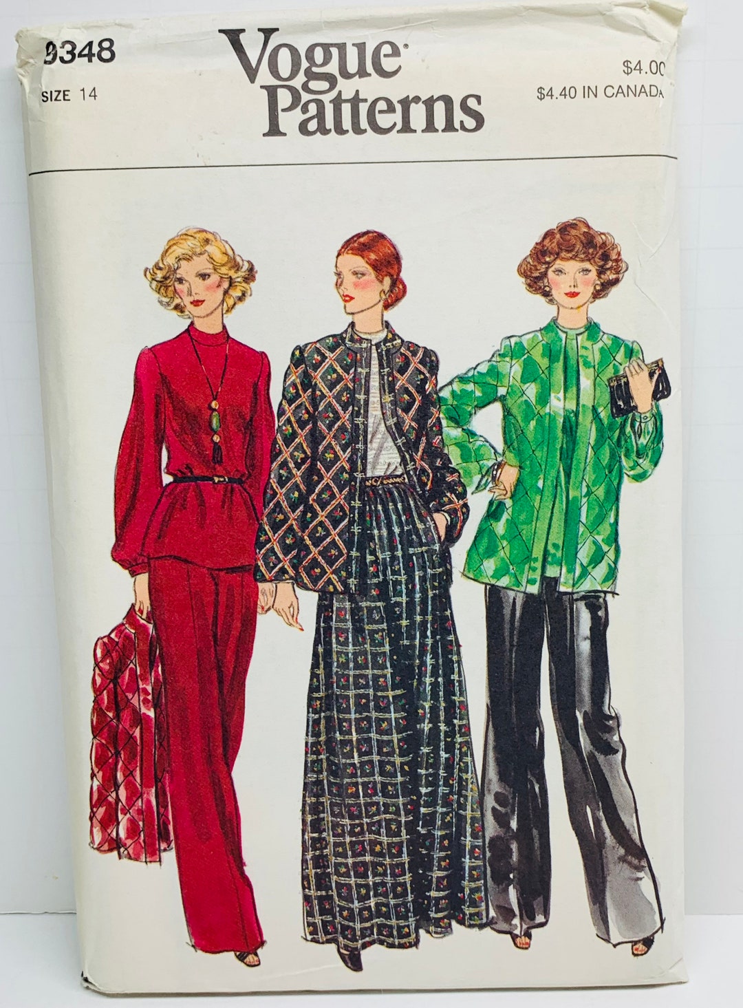 Vintage 70s Vogue 9348 Evening Jacket, Blouse, Pants and Skirt Sewing ...