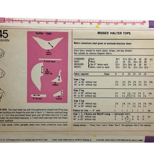 Vintage 1970s Simplicity 6945 Halter Tops Cape Capelet Collar Misses ...