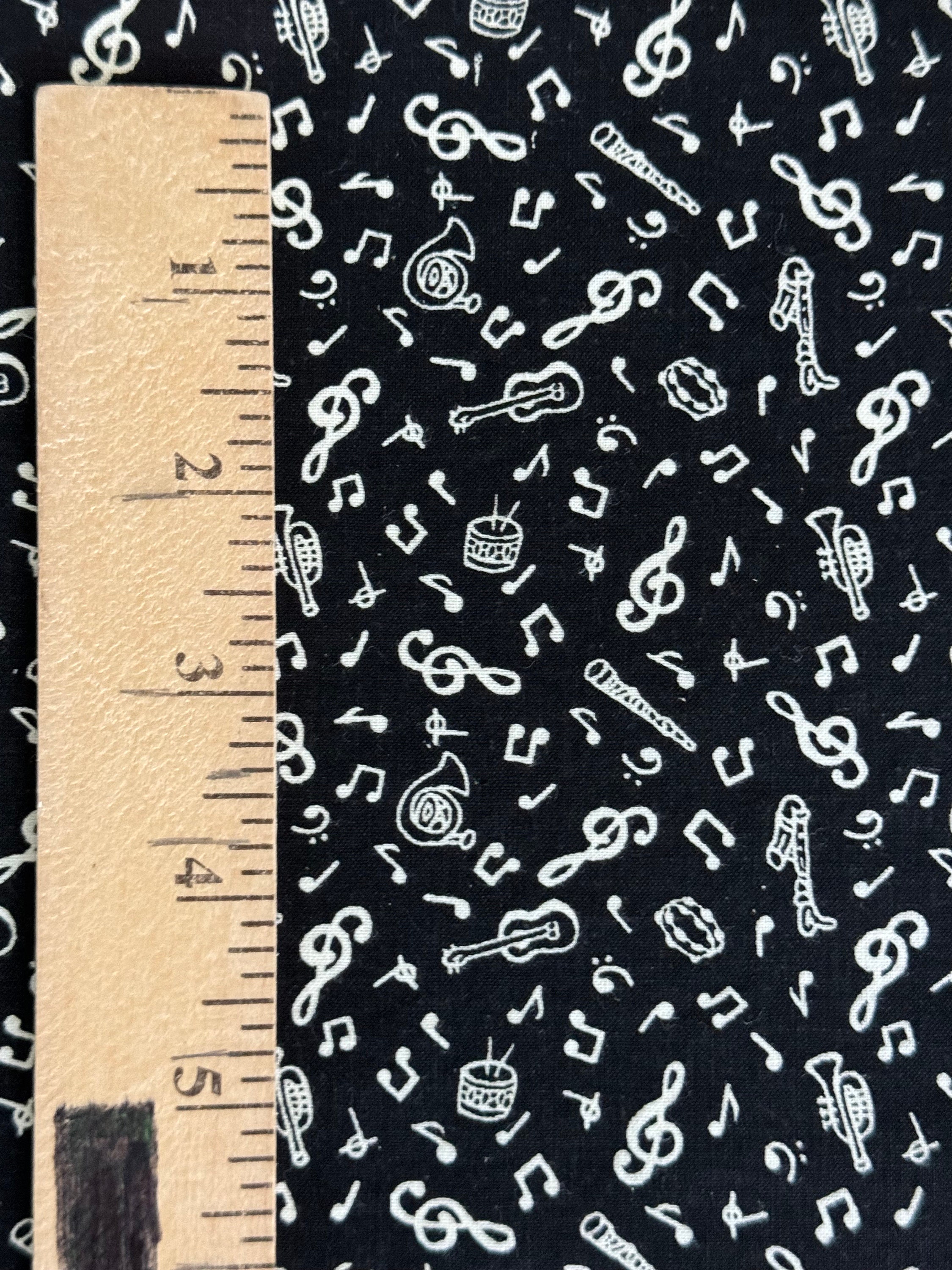 Musical Clefs Notes and Instruments Allover Cotton Fabric Music Lover ...