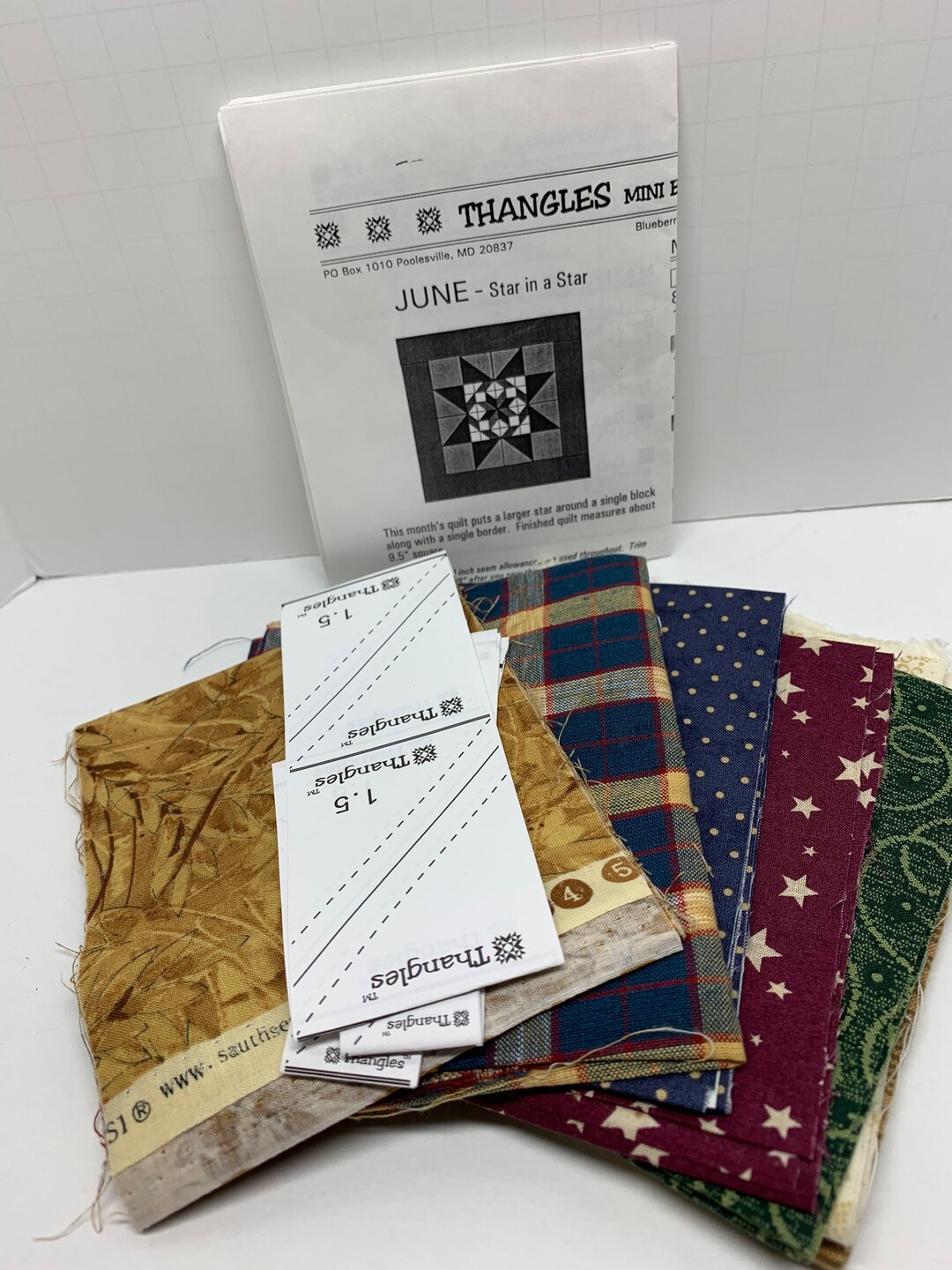 Thangles Star in a Star Quilt Kit Vintage 1999 June Block of the Month ...
