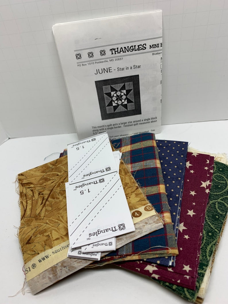 Thangles Star in a Star Quilt Kit Vintage 1999 June Block of - Etsy