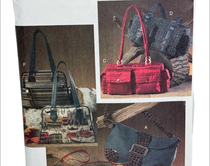 Vogue 8140 Bag Sewing Pattern Misses Fabric Shoulder Bags Top Handle or ...