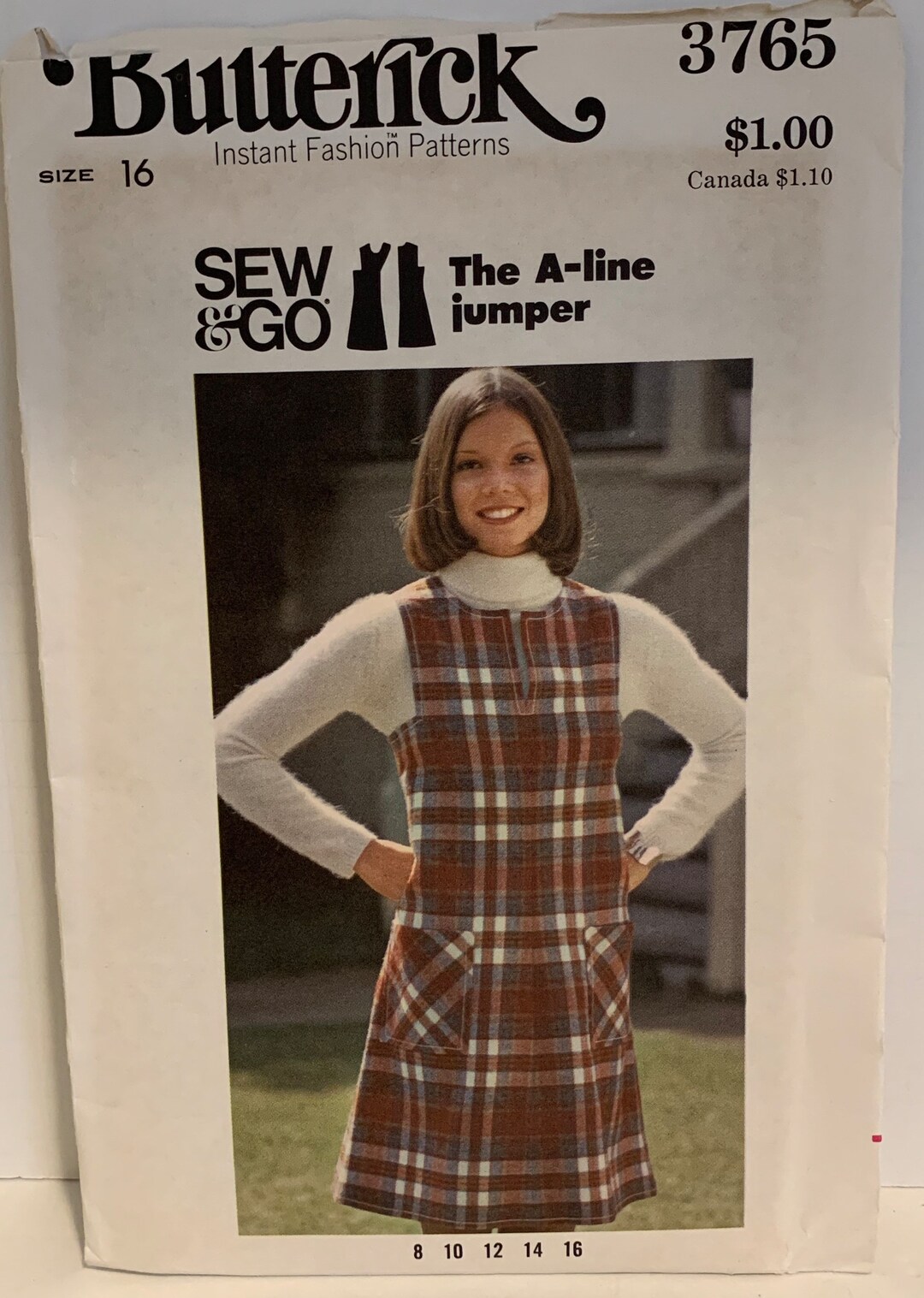 Easy to Sew Misses A-line Jumper Dress With Patch Sewing Pattern ...