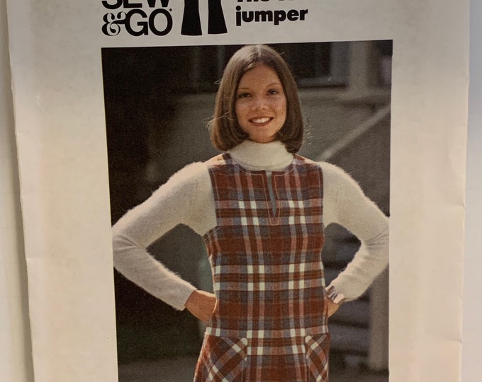 Easy to Sew Misses A-line Jumper Dress With Patch Sewing Pattern ...