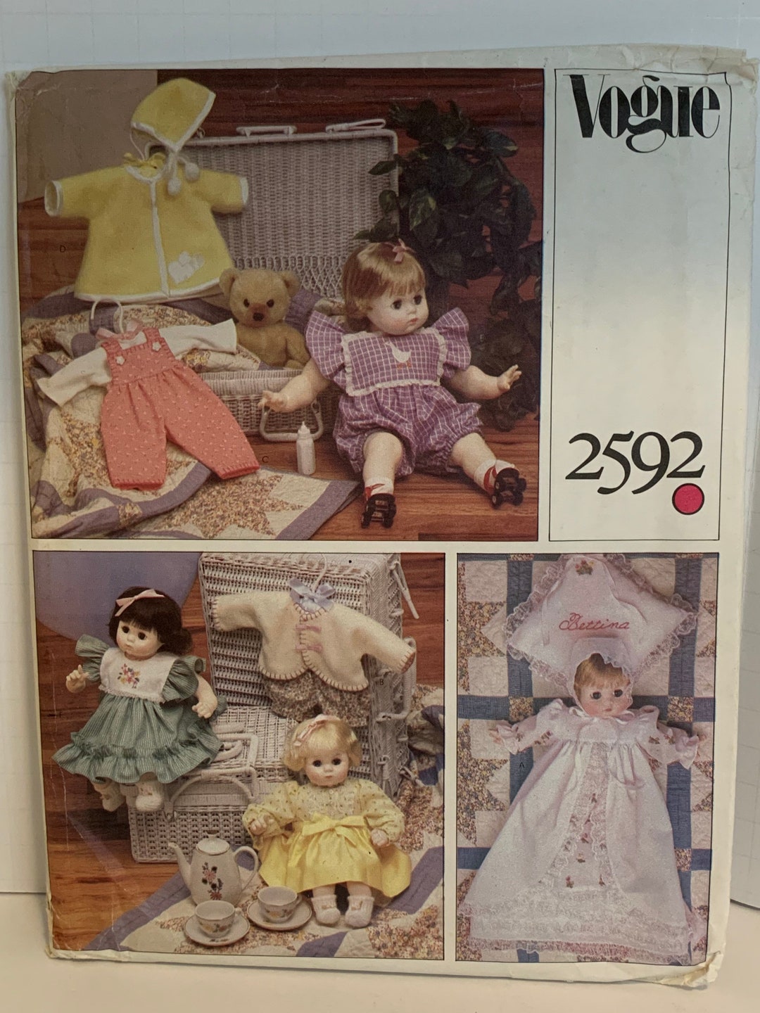 Vintage Vogue 2592 1980s Doll Clothes Sewing Pattern for Dolls 13-15 or ...