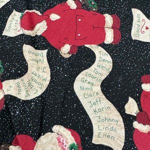 Santa Claus Allover Cotton Fabric Good Kids List Santa Toss Black ...