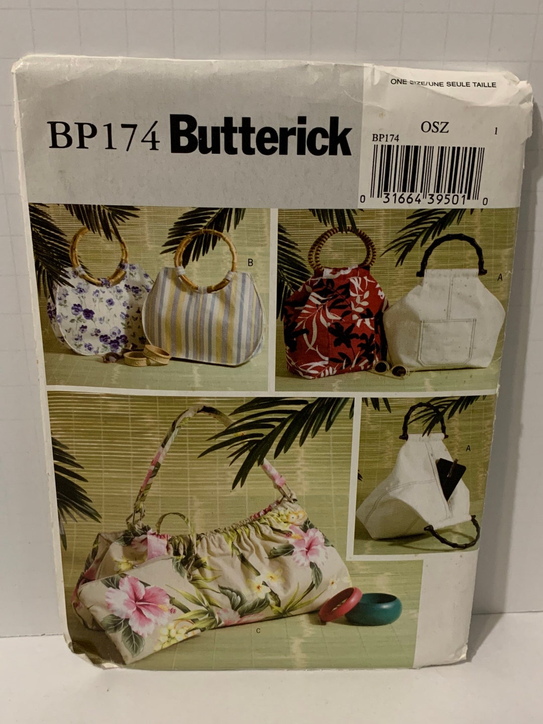 Butterick 174 Craft Sewing Pattern Handbags Shoulder Bags Accessories ...