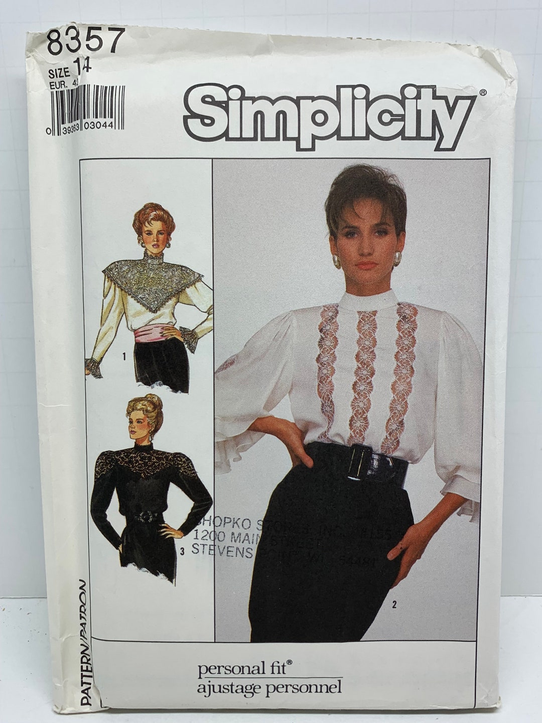Misses High Neck Lace Blouse Sewing Pattern Simplicity 8357 Dressy Top ...
