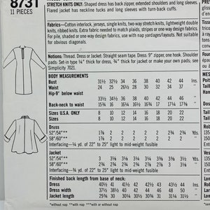 Vintage 80s Easy to Sew Fitted Dress and Jacket Sewing Pattern Jiffy ...