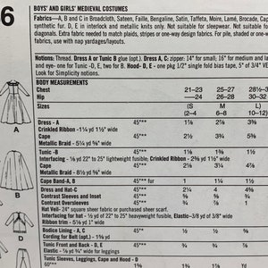 Boys and Girls Medieval Renaissance Historical Costumes Sewing Pattern ...
