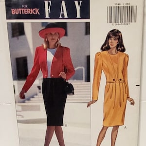 Butterick 5046 Leslie Fay Design Dress With Button Trim and Front Inset ...