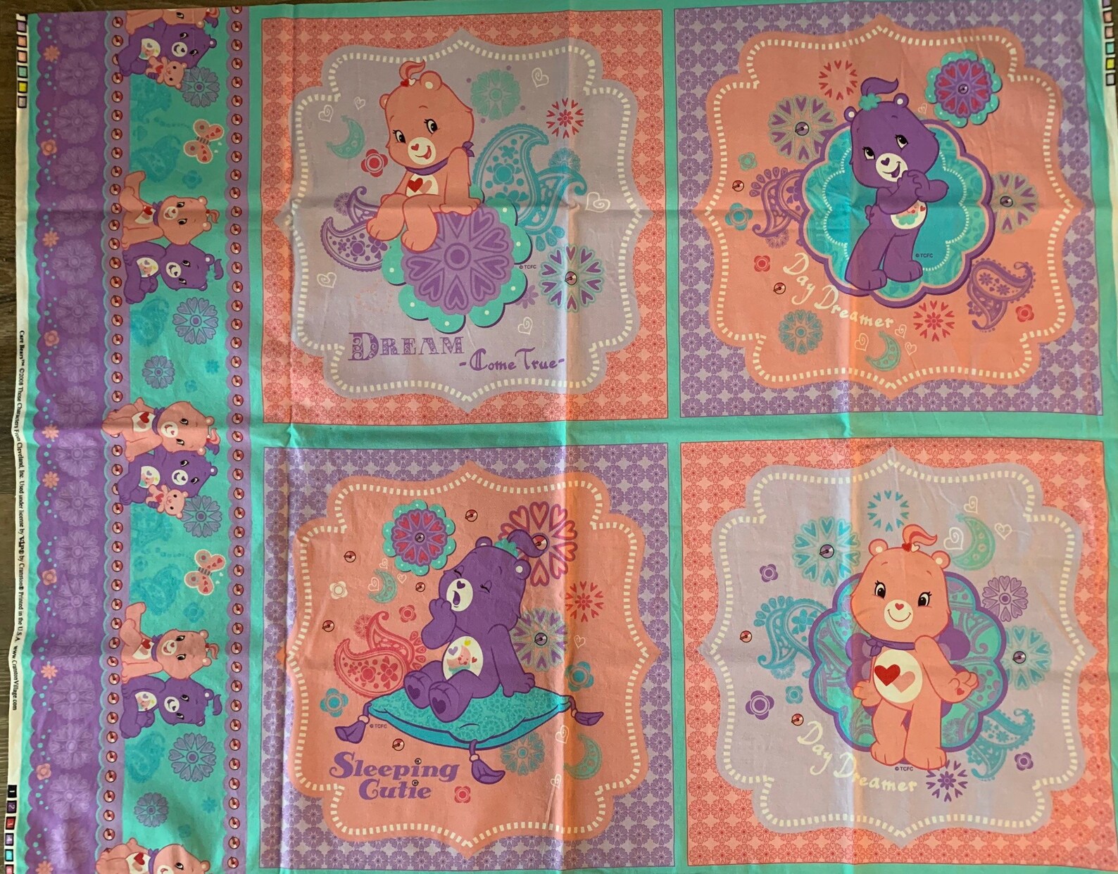 Cut and Sew Care Bears Pillow Panels Quilt Top Dream Come True - Etsy