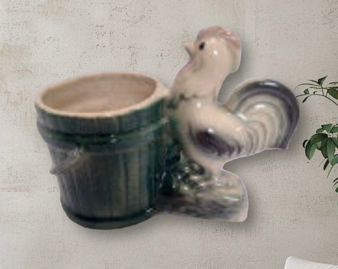 Vintage Ceramic Planter Rooster Pottery Mid Century Circa 1950s - Etsy