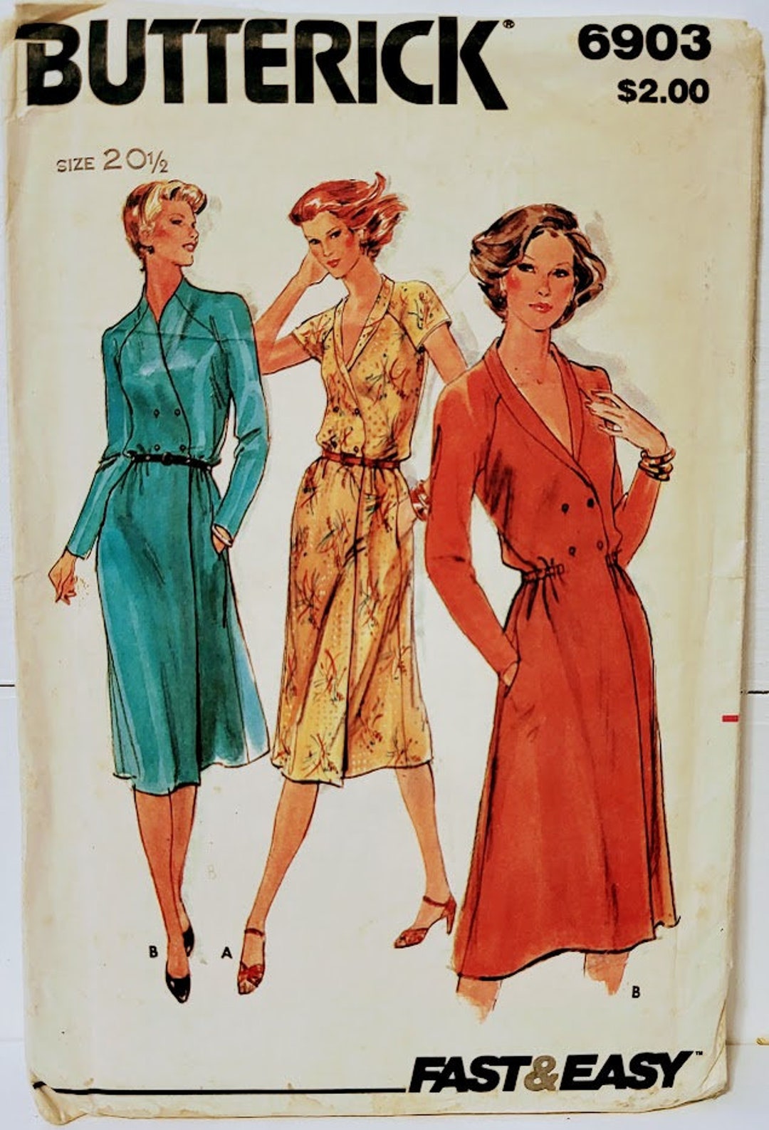 Vintage 1980 Butterick 6903 Misses Half Size Dress for the Shorter ...