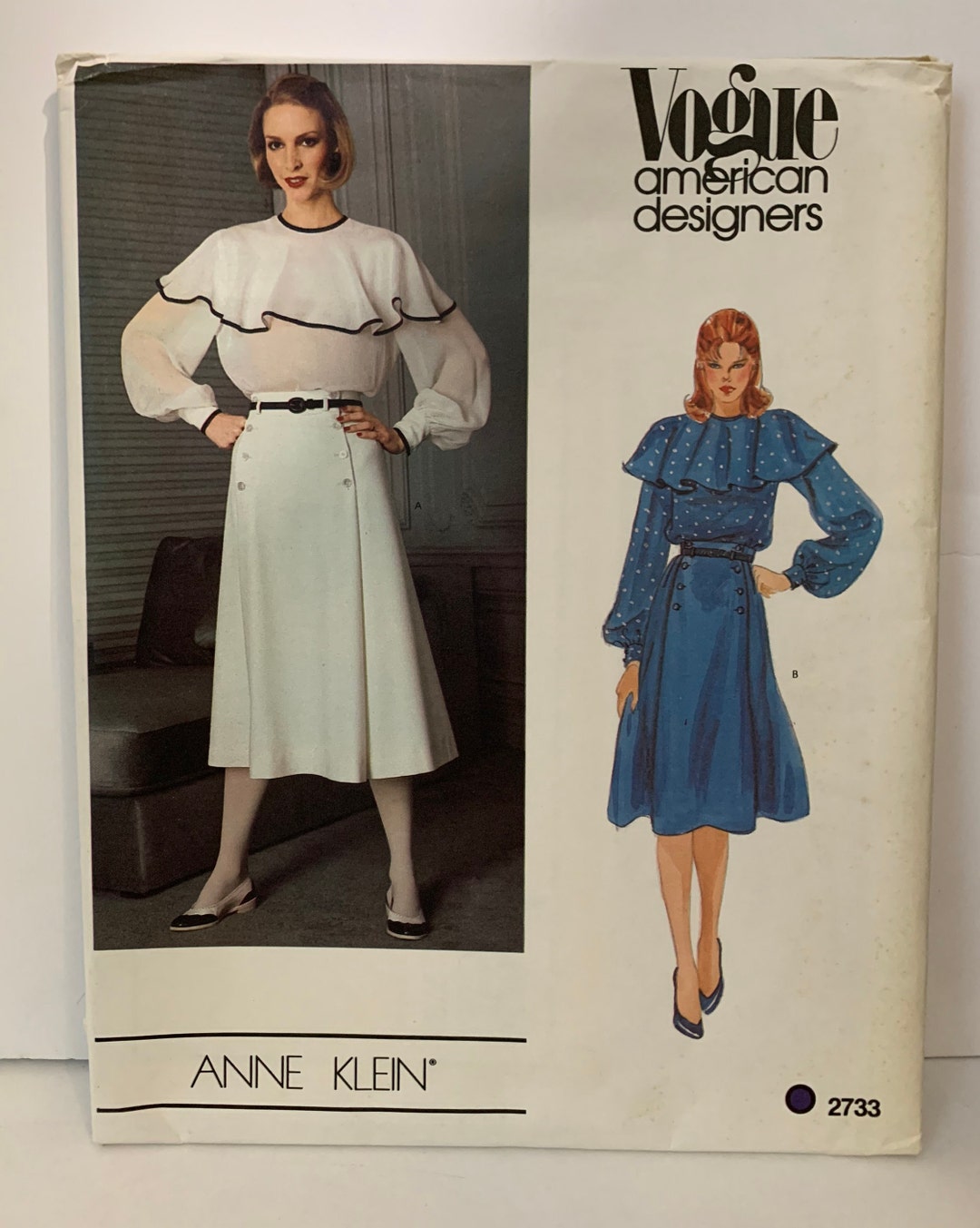 Vogue 2733 Sewing Pattern 1980s Anne Klein American Designer Blouse and ...