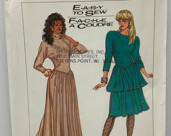 Easy to Sew Simplicity 8284 Dress Sewing Pattern Fitted Bodice Yoked Gathered Waist Sizes 8-10 ...