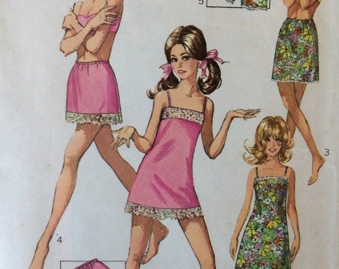 Vintage Simplicity 7693 Misses Lingerie Slips Sewing Pattern Pettipants ...