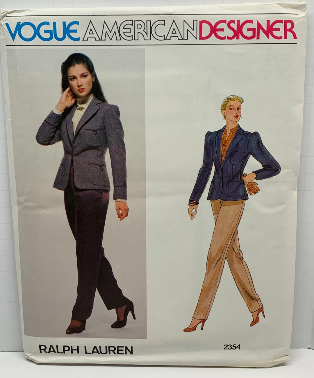 Vintage Vogue 2354 Ralph Lauren Designer Sewing Pattern Misses Blazer ...