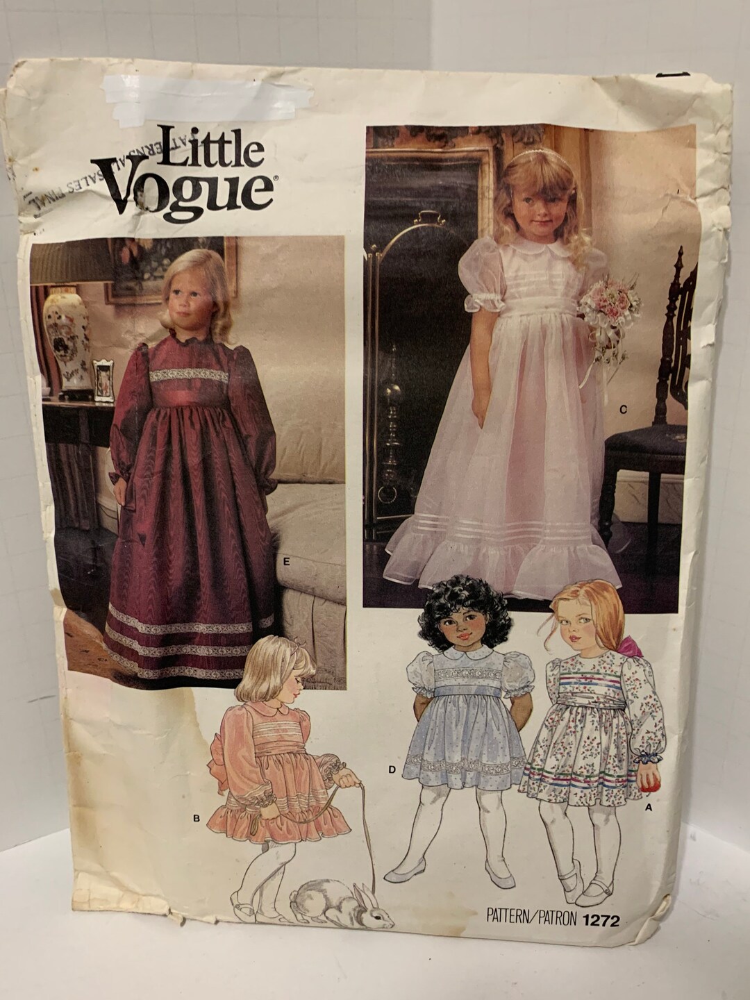 Little VOGUE 1272 Girls Dress Semi Fitted Bodice with Dirndl Skirt ...