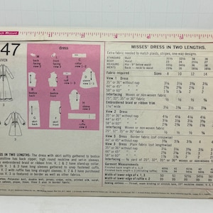 Vintage 70s Misses BOHO Dress in Two Lengths Simplicity 9447 Sewing ...