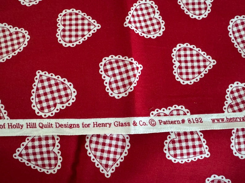 A Year of Love Frilly Heart Cotton Fabric Henry Glass 8192 Check Hearts ...