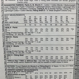 Misses Straight Legged Pants Trousers Slacks, Shorts and Fitted Shell ...