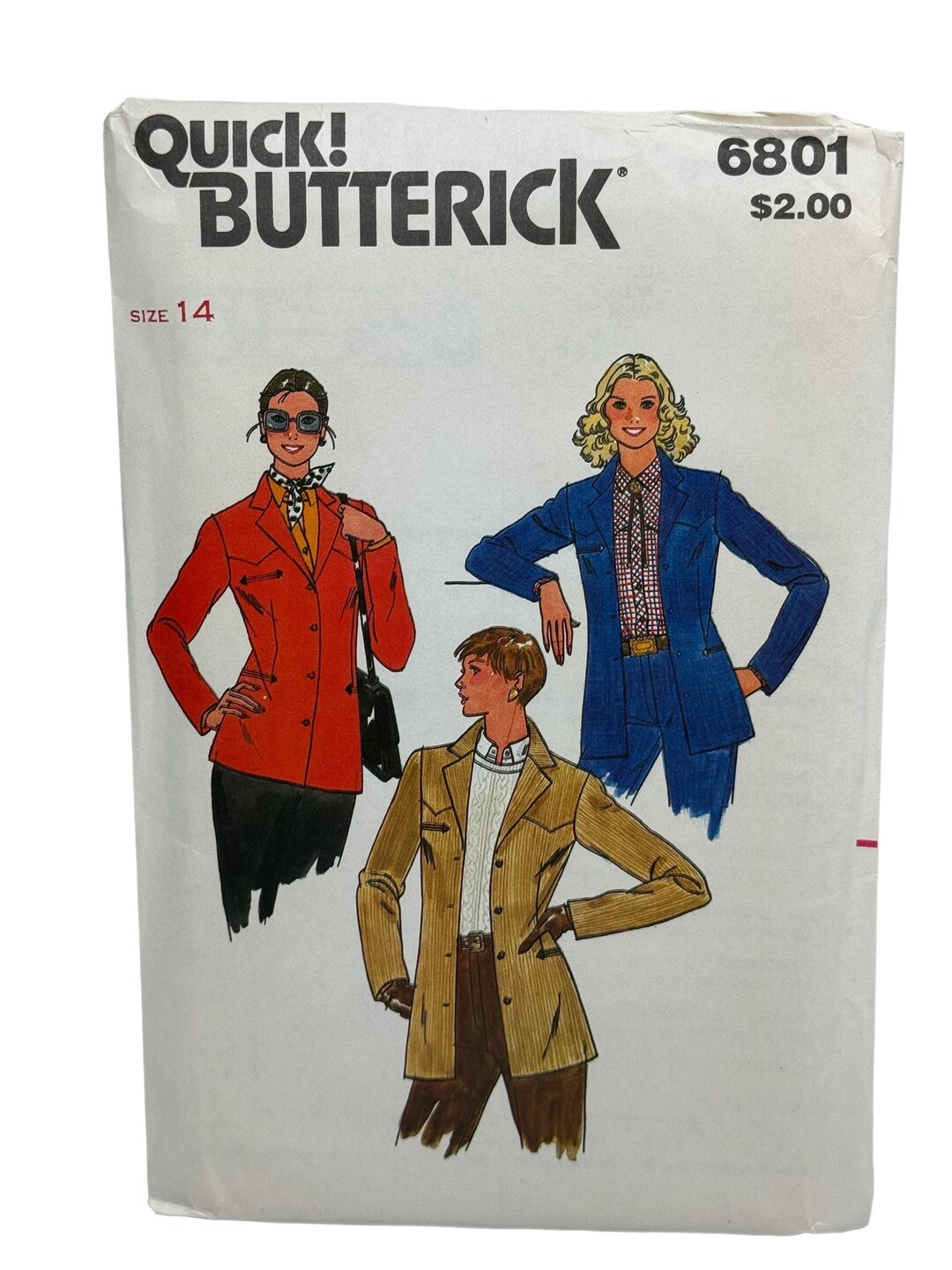 Butterick 6801 Misses Fitted Blazer Jacket Sewing Pattern Notched ...