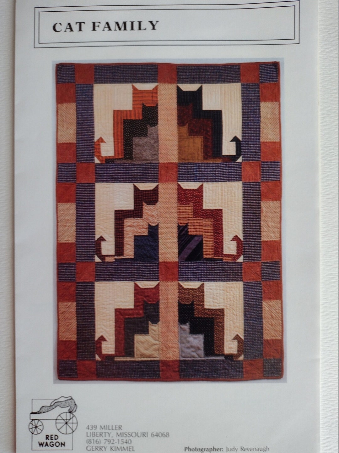 Cat Family Vintage Quilting Sewing Pattern Wall Hanging or Lap Blanket ...