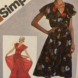 Vintage Simplicity 9870 Pullover Dress Long or Short 1980s Sewing ...