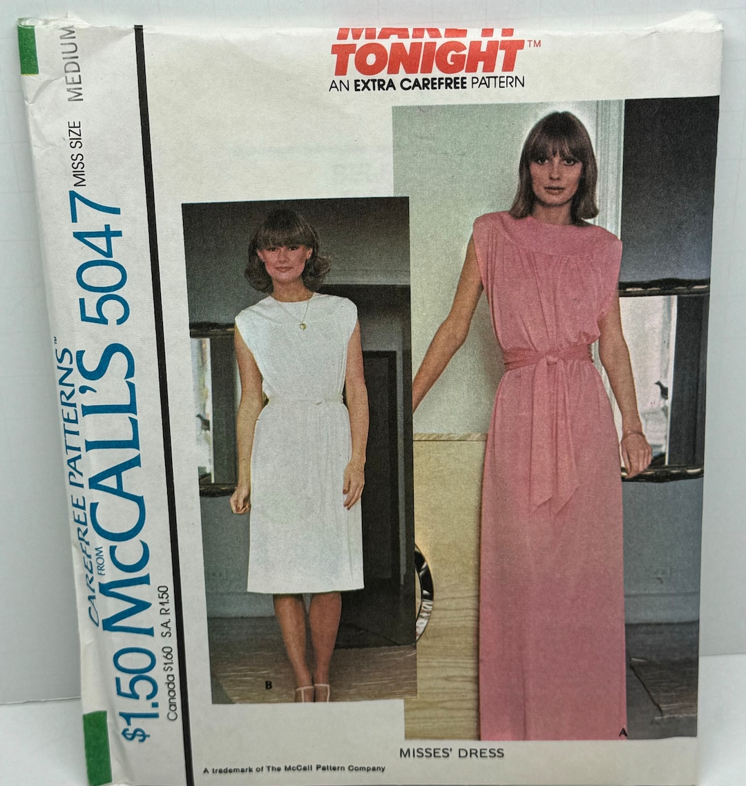 Mccall’s 5047 Misses Yoked Dress in Two Lengths Sewing Pattern Sash ...