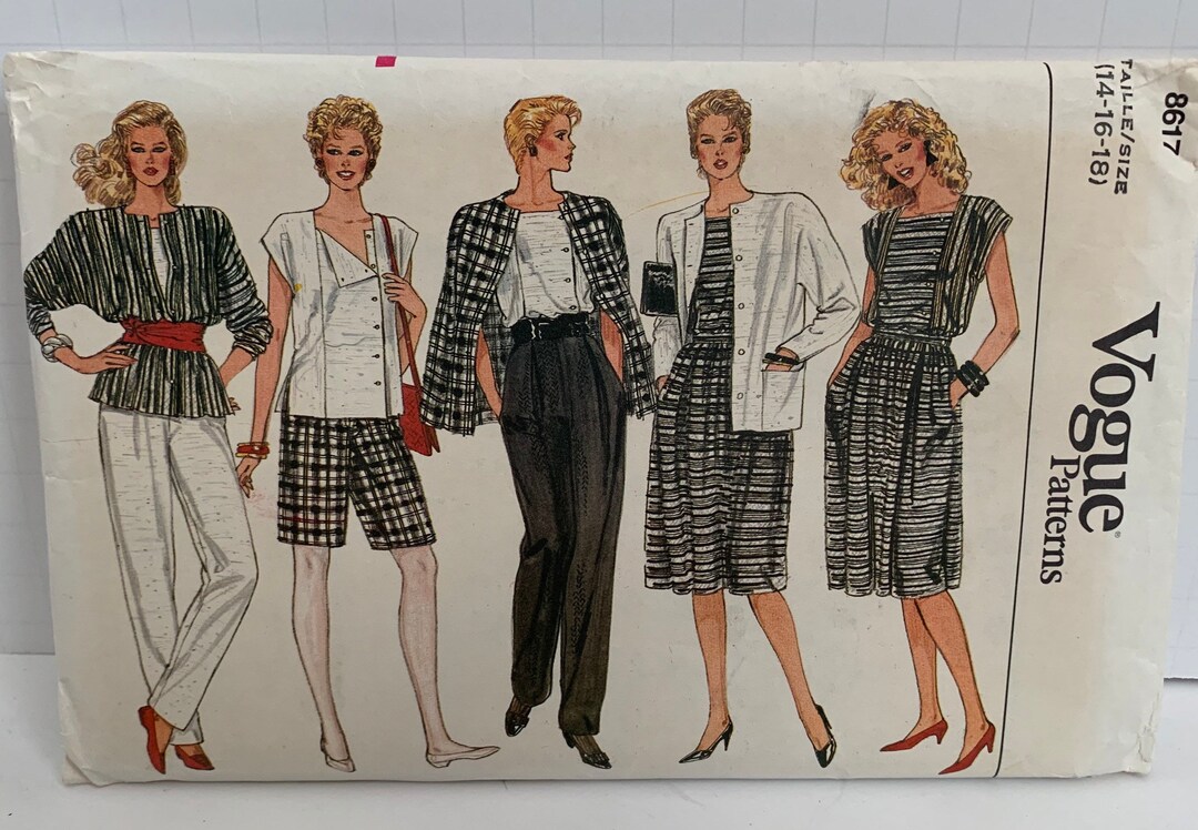 Vintage Vogue 8617 5 Pc Wardrobe Sewing Pattern Plus Sizes 14 16 18 ...