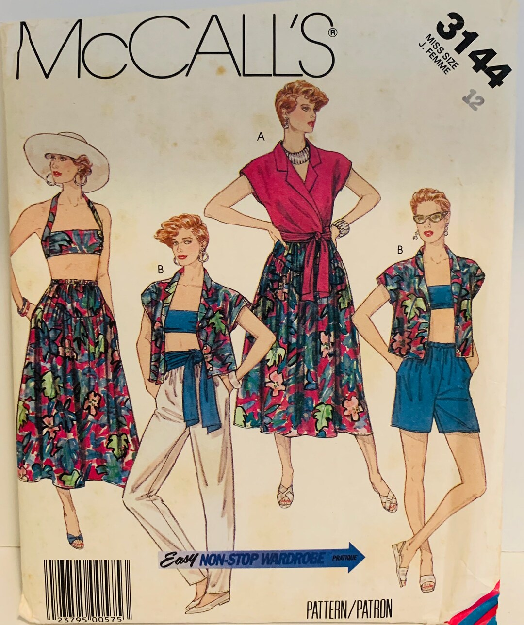 Mccall’s 3144 Misses Shirt, Bra, Skirt, Pants, Shorts and Sash Belt ...