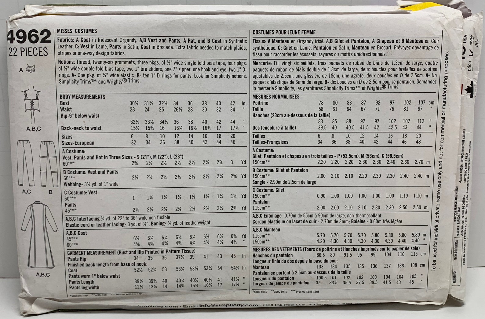 Simplicity 4962 Misses Super Hero Costumes Cat Woman Matrix - Etsy