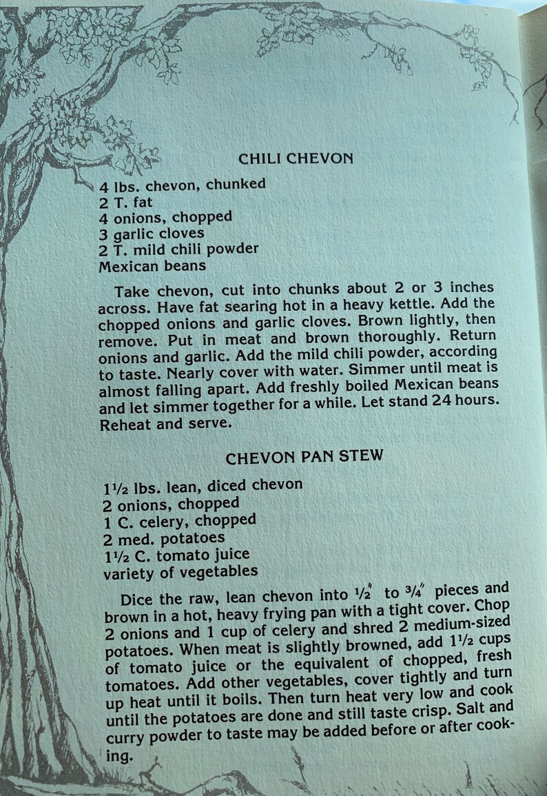Vintage Chevon Recipes Cook Book 1970s Goat Meat Recipes Dairy - Etsy