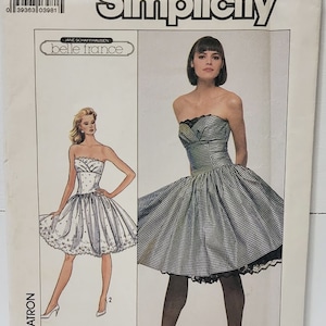 Vintage Simplicity 8546 Misses Strapless Cocktail Dress Sewing Pattern ...