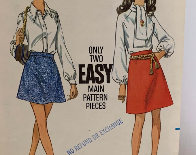 Misses Vintage 1970s Mini Dress Sewing Pattern Simplicity 8806 Junior ...