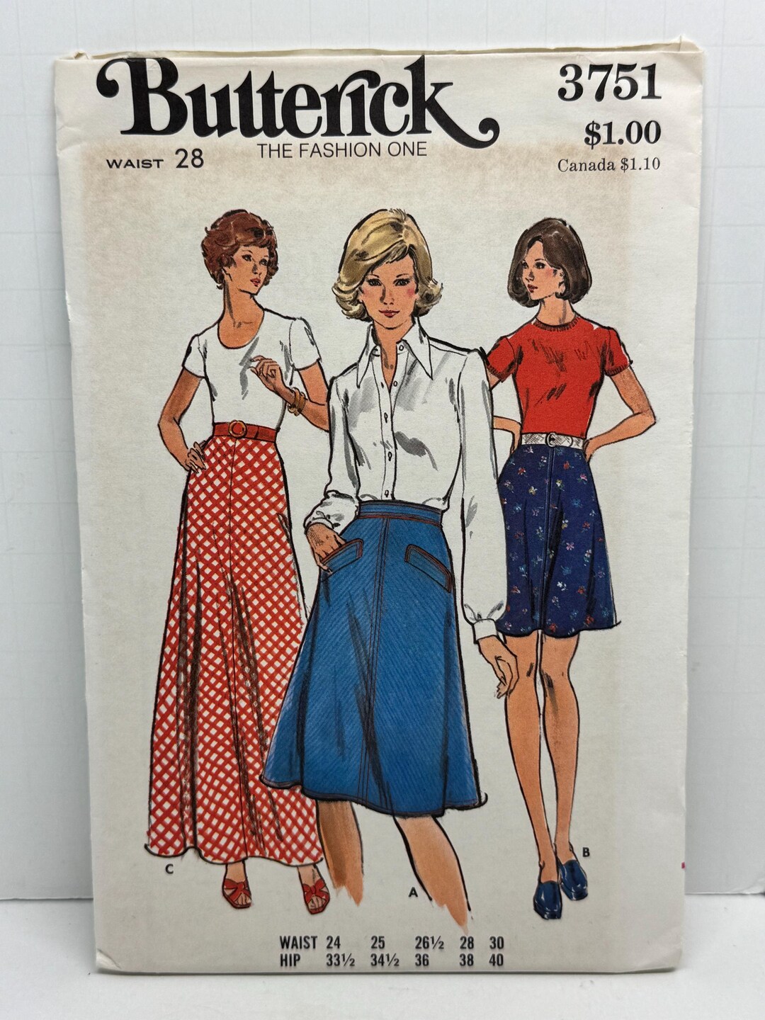 Butterick 3751 Misses Bias Skirt in Three Lengths Sewing Pattern ...