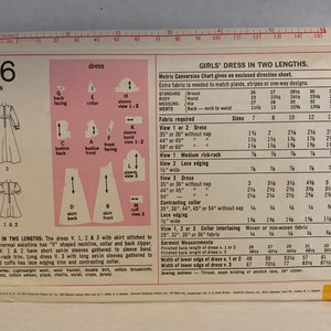 Vintage 1970s Simplicity 6186 Girls Cottagecore Dresses Sewing Pattern ...