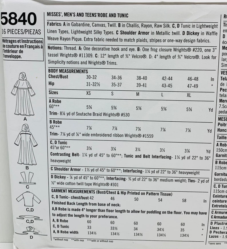 Simplicity 5840 Mens Women's Teens Historical Hooded Cape - Etsy