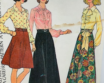 Butterick 3655 Misses BOHO off Shoulder Blouse and Long Skirt Sewing Pattern Maxiskirt Vintage ...