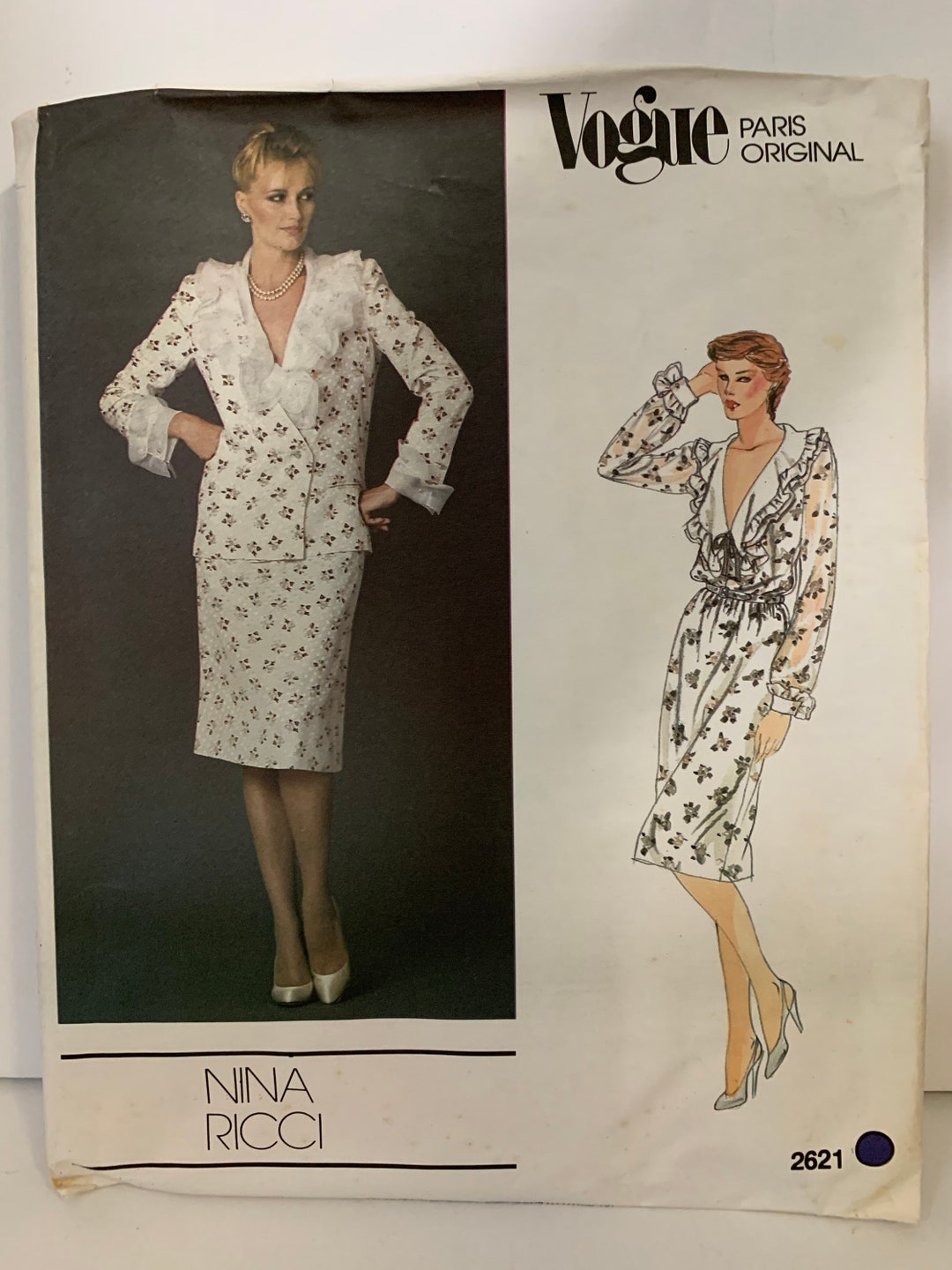 Vintage Vogue 2621 Nina Ricci Paris Womens Misses Jacket Blouse Skirt ...