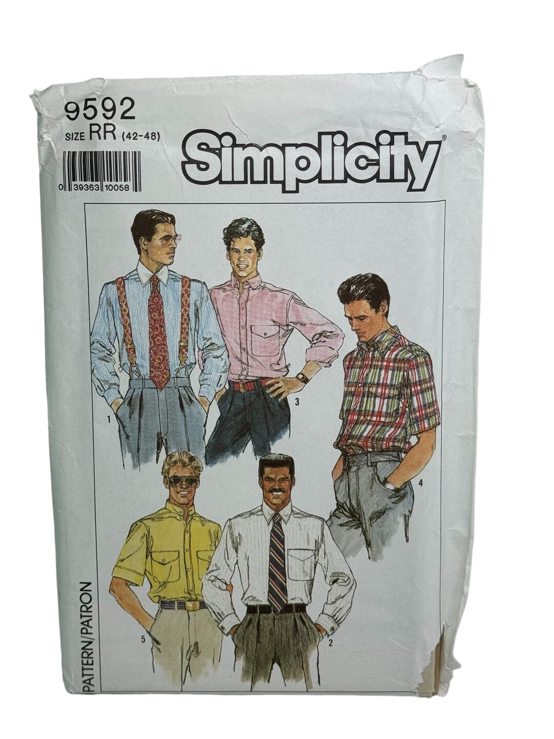 Simplicity 9592 Men's Casual and Dress Shirt Sewing Pattern Patch ...