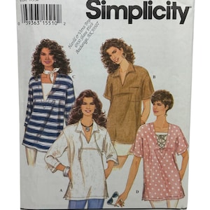 Simplicity 9035 Misses Pullover Tunic Tops Blouses Sewing Pattern Loose ...