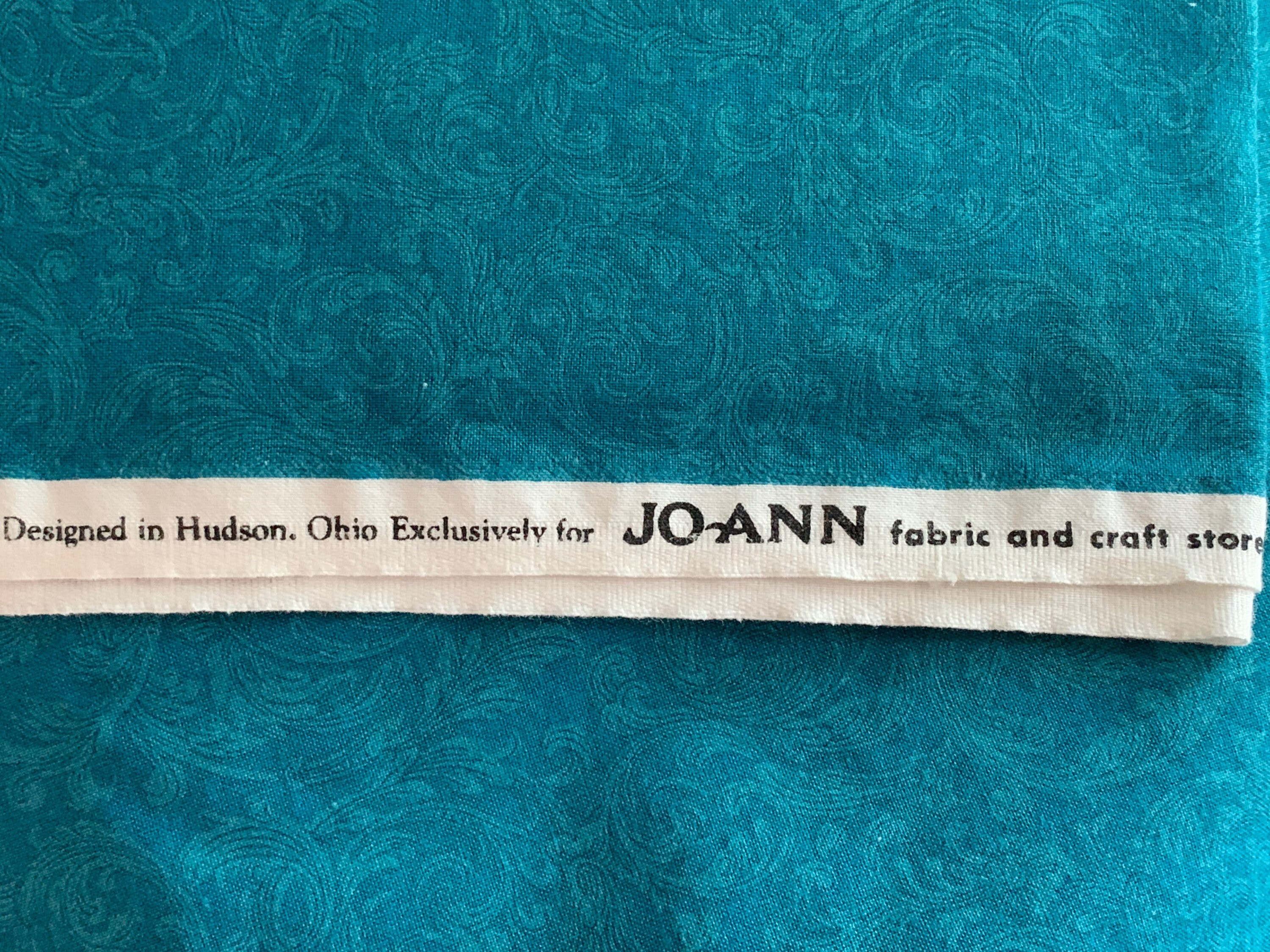 Teal Paisley Cotton Fabric Monotone Quilt Backing Sold by the - Etsy